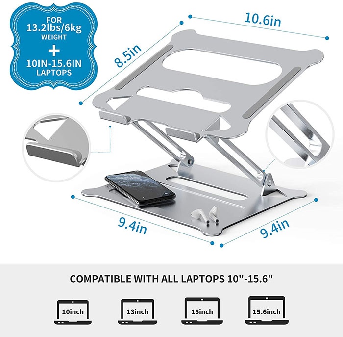 Adjustable Laptop Stand with Heat-Vent
